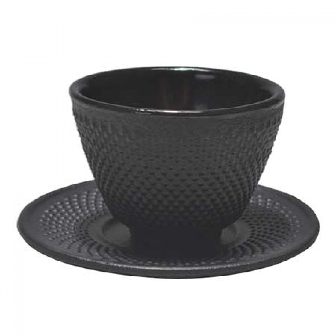 Black Nail Cast Iron Tea Cup With Saucer For Sale - hwagui.com