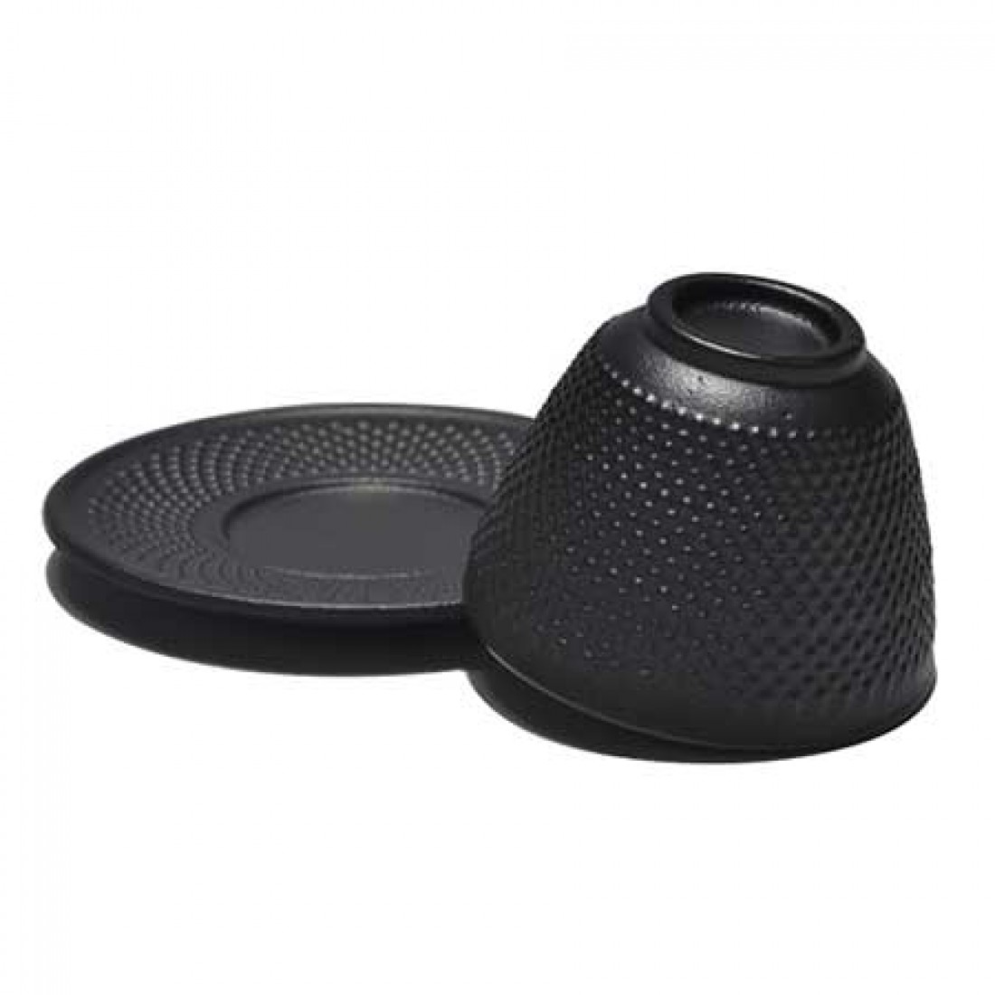 Black Nail Cast Iron Tea Cup With Saucer For Sale - hwagui.com