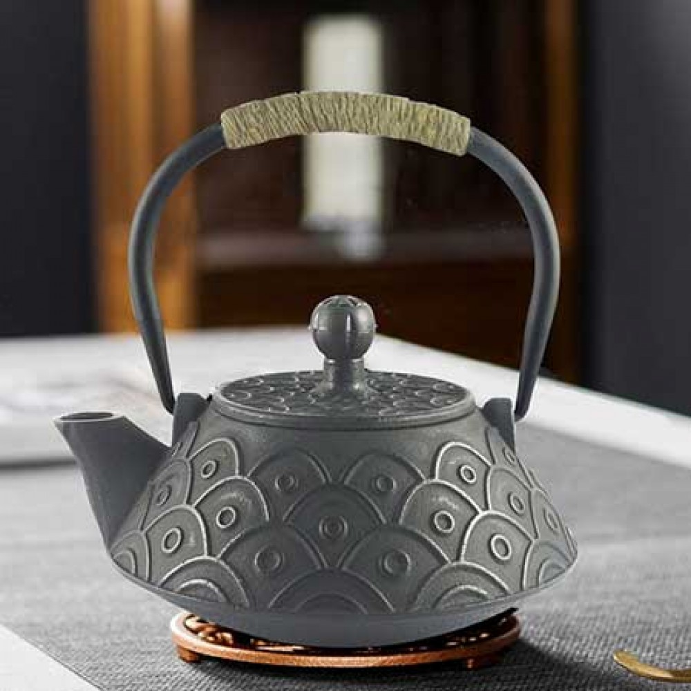 Black Fish Cast Iron Tea Kettle With Infuser - hwagui.com