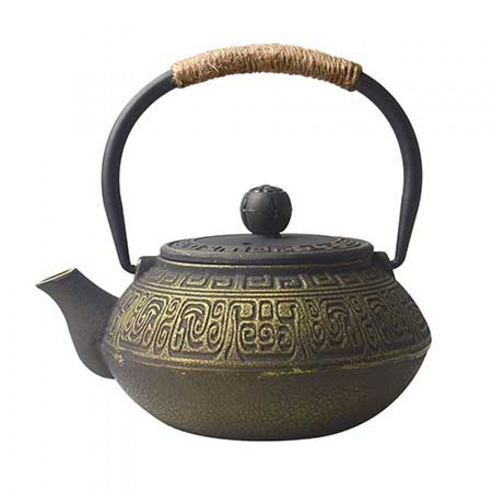 Golden Chinese Cast Iron Teapot With Infuser 600ml/20oz - hwagui.com