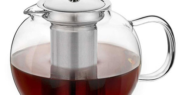 Round Glass Teapot With Stainless Tea Infuser 1300ml/44.0oz - hwagui.com